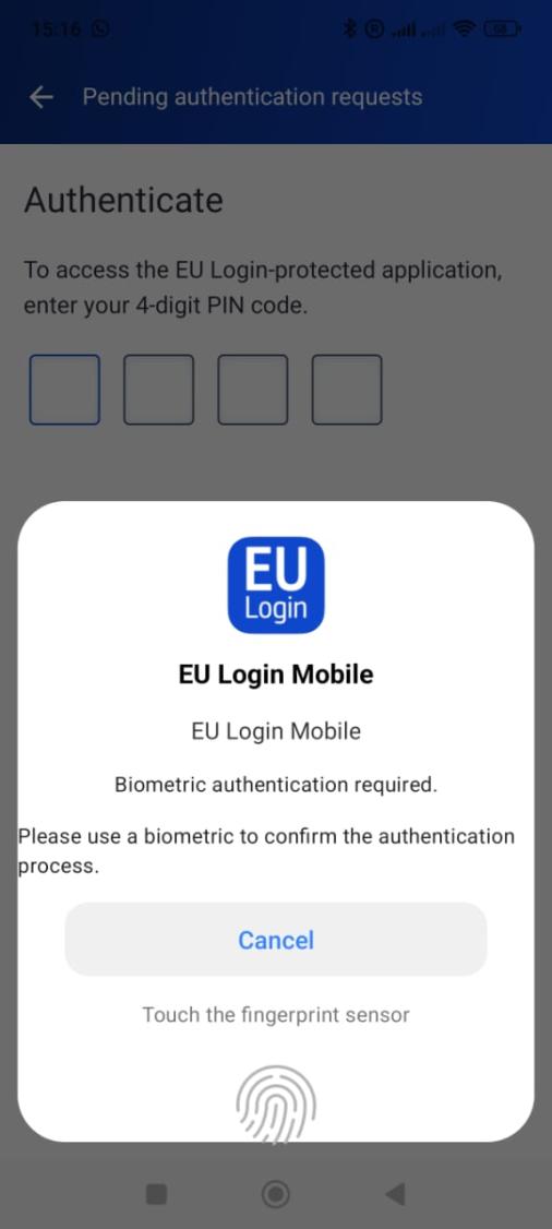 Sign in with the EU Login Mobile App PIN code - EU Login Portal